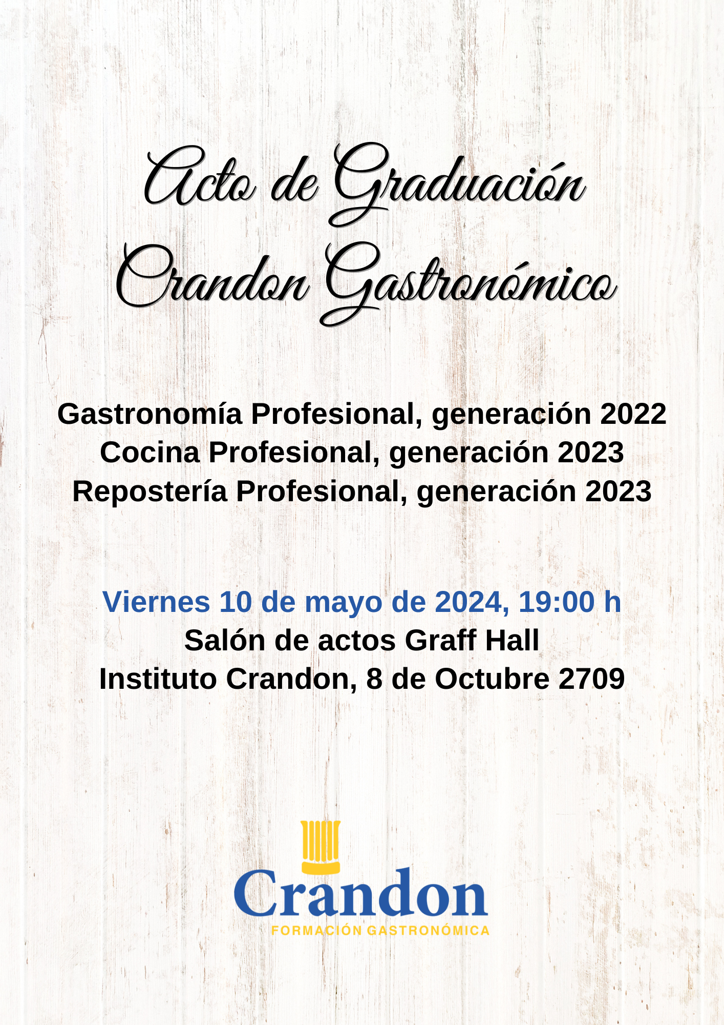Graduación 2024: programa – Crandon Gastronómico